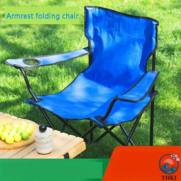 アームレスト付きヘビーデューティ折りたたみ椅子 - キャンプ、ビーチ＆アウトドアアドベンチャーに最適