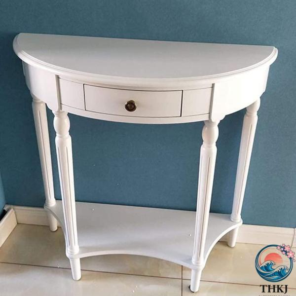 壁の半円のコンソールテーブルに対して、木製のレトロなエンドテーブルホームスタディクリエイティブな壁のテーブル，植物テーブル、ディスプレイスタンド、寝室