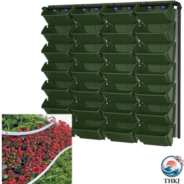 【セットサイズ】18枚セットで1平方メートル、シングルサイズは33*14*18.5cmで、別々に使用できます、積み重ねて壁に掛けることもできます【水土分離設計】室内の水はゆっくり蒸発し、土や植物の根は水と直接接触せず、土は綿ロープを通じて水...