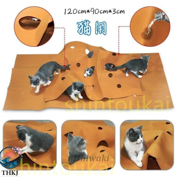 隠れて遊んだり、いろんな遊びができます！耐摩耗性と刺しにくい通気性のファブリックは、4シーズンに適しています。素材：フェルトサイズ：120cm*90cm*3cmサイズは平置きサイズとなります、-3cmの誤差はご容赦ください。重量：約220g...