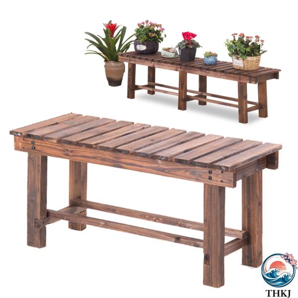 ? 【頑丈な構造】ガーデンベンチは天然の香りの良い杉材で作られており、無垢材で作られており、自然な木目は明確で硬いです。 高温炭化プロセスにより、製品の吸水能力が低下するため、変形しにくく、環境に優しく、日光にも耐性があります。 表面は滑ら...