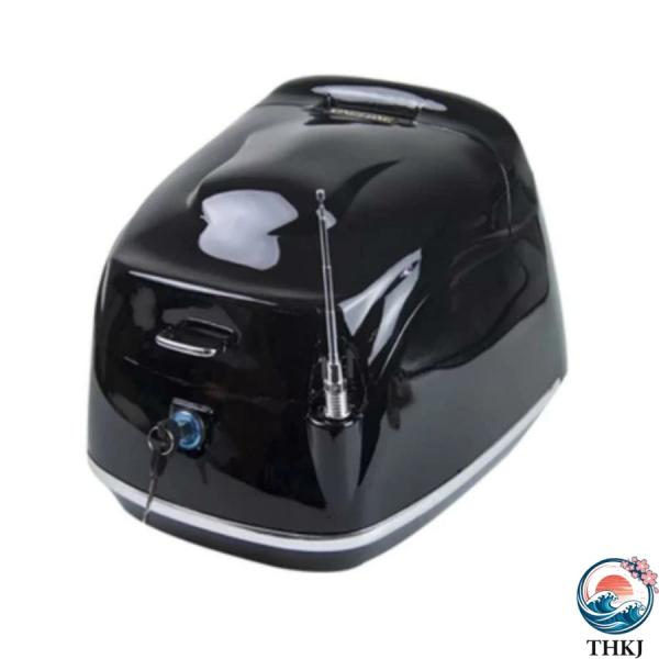 バイク用 リアボックス ケース 35L バイク用ボックス 着脱可能式大容量 原付 スクーター フルフェイス収納可能 ヘルメット入れ 汎用 アンテナ飾り