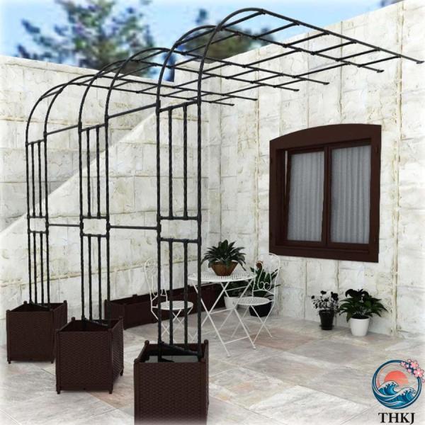 【ガーデンアーチトレリス】：屋外クライミングパーゴラハーフアーチは、バラ、クレマチス、バラ、朝顔など、バルコニー、中庭、庭園などのさまざまなクライミング植物をサポートするのに適しています。【DIYあらゆるサイズ】：最も完全なサイズがあり、ア...