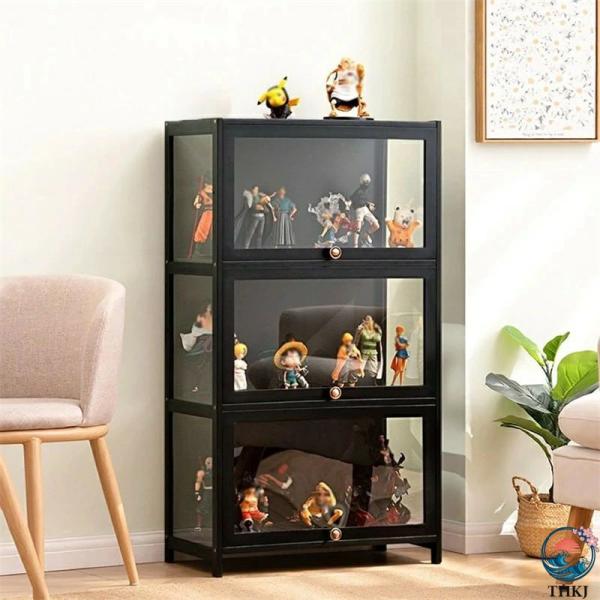 【フリップトップホバーデザイン人気のキャラクターモデル】隠された折りたたみアクリル透明ドア、密封および防塵、美しいデザイン、キャビネットドアは反転してホバーすることができ、アイテムに簡単にアクセスできます.埃や湿気に強い:このコレクションケ...