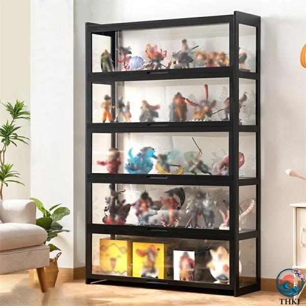 【密封と防塵】アクリルと竹のフレームで作られた精巧に作られたディスプレイケース、お手入れが簡単、シンプルでモダンなデザイン、あなたのコレクションを展示してほこりのない状態に保ちます ? 【幅広い用途】あらゆる種類のフィギュアを置くだけでなく...