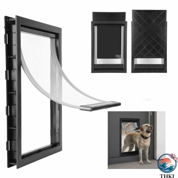 【大型ペットドアの素材】大型ペットドアドアフレームはABS素材で作られており、ドアピースはPVC素材で作られています。高引張強さ、靭性、総合性能、衝撃強度、化学的安定性に優れた合成プラスチック。表面は滑らかで耐久性があります。【ペットドア ...