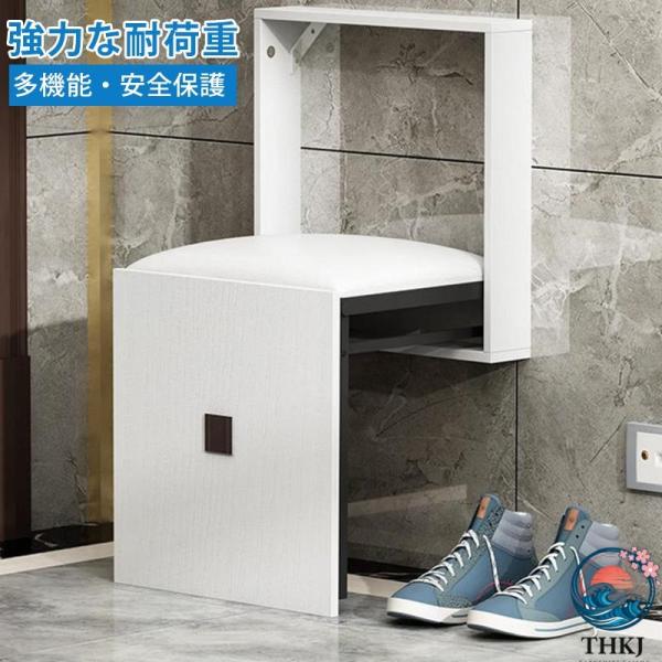 健康的な素材：[スレート表面]壁の折りたたみ式スツールは、高品質で環境にやさしい高密度の木材でできており、光沢、耐水性、高硬度、耐摩耗性を備えています。環境に優しく、健康的で、毒性がなく、折りたたんでスペースを節約できます。[ソフトパックシ...