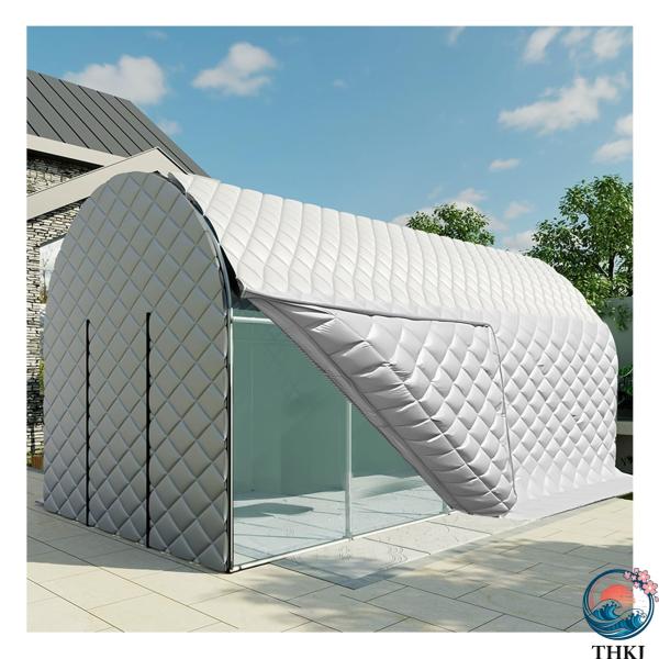 【強化フレーム】温室は直径25mm、厚さ0.8mmの亜鉛メッキ鋼管で作られており、耐久性と防錆性を備えています。さらに、高透過率ポリオレフィンフィルム（POフィルム）を装備することで、曇りや光の散乱を効果的に抑え、十分な光を取り込み、光合成...