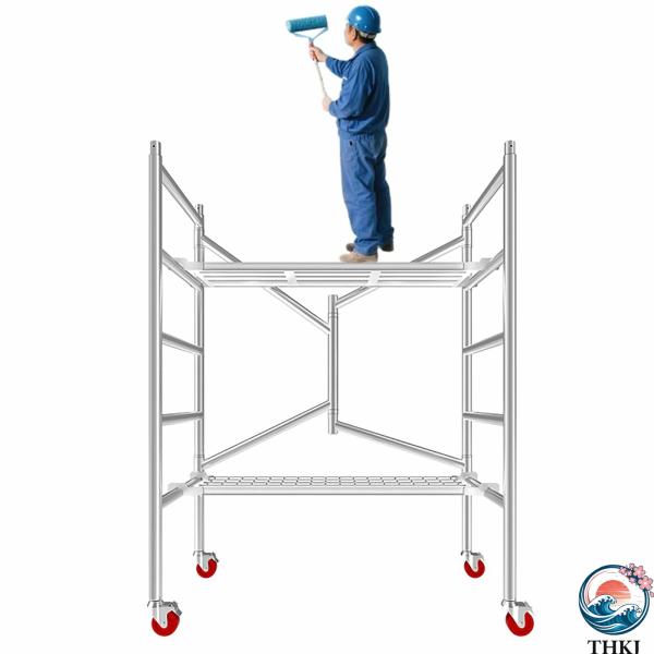 【折りたたみ収納】作業台分解不要、簡単に折りたたんで容積を減らすことができます。施工時に場所を取りません。工事現場の隅、家のデコレーション時のバルコニー、さらには車のトランクにも設置できます。複雑な組み立て作業は不要で、ワンステップで展開で...