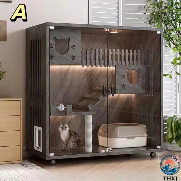 ? このねこケージは大型で 3 段の構造を持っています。猫は好きな段に上がったり、下りたりすることができ、豊富な活動空間を得ることができます。各段には適切な高さが設定されており、猫が快適に過ごせるようになっています。?  のねこケージは、大...