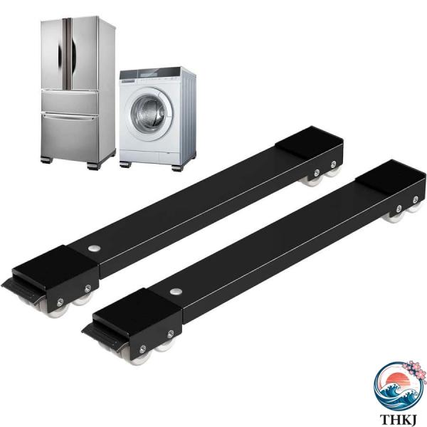 【調整可能】45.7~71.1cm長さ調整可能。家具スライダーは高品質の炭素鋼素材でできており、厚みのある黒色粉体塗装の鉄骨構造が強力な耐荷重サポートをもたらし。硬い鉄製のリフターは、幅広い荷重に耐えることができ、壊れにくいです。【利用簡単...