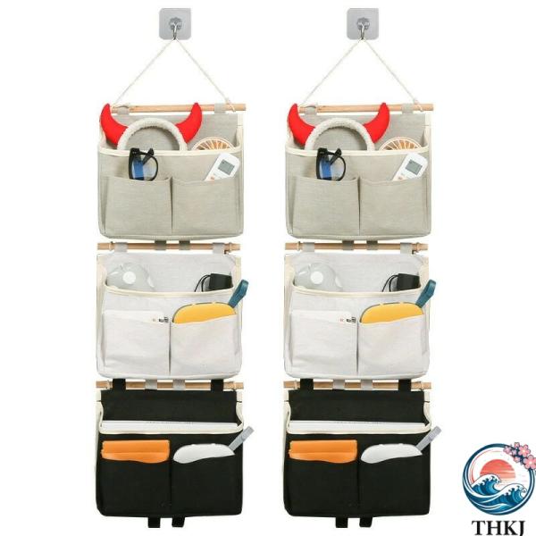 壁掛けポケット 壁掛けオーガナイザー - ポータブルドアハングストレージバスケット ポケット付き クローゼット、オフィス、自宅、リビングルーム、寝室用