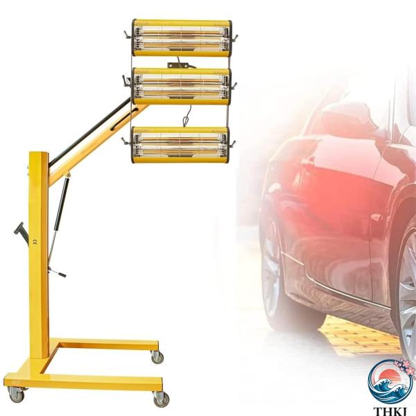 【高品質素材】赤外線ペイントランプは、優れた放熱性と明らかな集熱効果を持つダイカストアルミニウムで作られており、304ミラーステンレス鋼は酸化しません。丈夫で耐久性があり、長期間の使用に耐えます。【製品仕様】塗装乾燥機 強力な1050W短波...