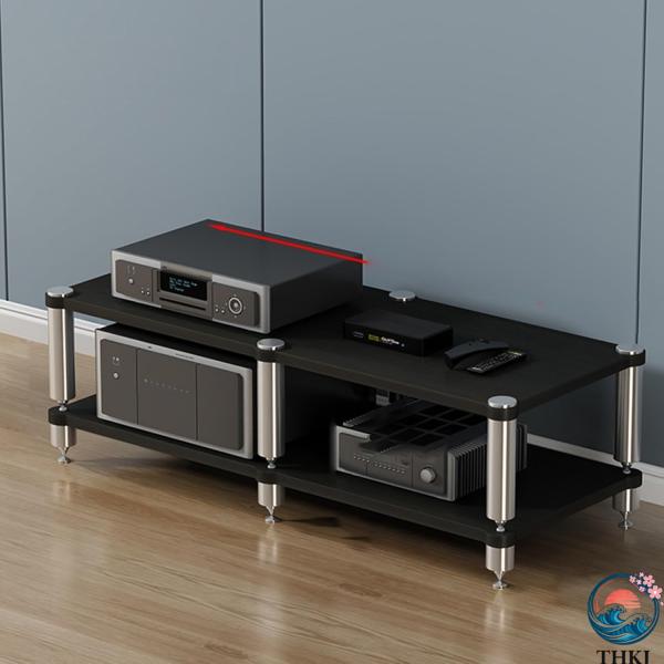 Avラック 積み重ね式オーディオビジュアル機器ラック: このメディアコンソールキャビネットは、オーディオビジュアル機器を積み重ねて収納し、整理するために専門的に設計されています。広々とした多層設計により、各デバイスに専用のスペースが確保され...