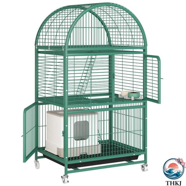 ? 【高品質の金属素材】高品質の金属製で作られたこの猫ケージは、耐久性に優れ、長期間の使用にも耐える設計。愛猫を安全に守る強度があります。? 【美しい半円型の屋根デザイン】この猫ケージは独特な半円形屋根のデザインで、インテリアにもぴったり。...