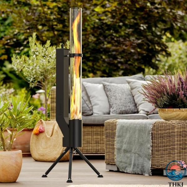 ? 木質ペレットパティオヒーター：環境に優しく効率的な燃料である木質ペレットを使用したパティオヒーター。ホッパーの容量は2.8kgで、アウトドアで2時間以上の連続暖房が可能です? 屋外での使用に適した多用途で洗練されたデザイン：モダンな暖炉...