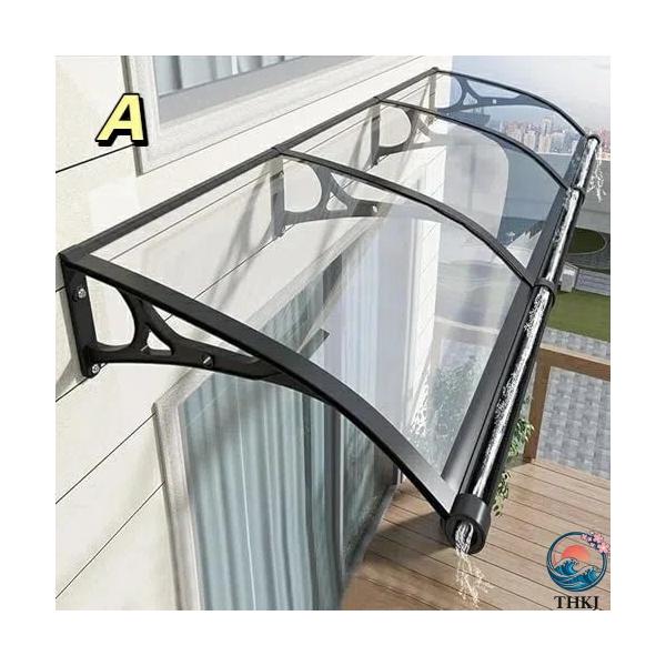 ? ポリカーボネートボードテラス屋根 diy キット：キャノピーパネルの厚さは約3.5mmです。ひさし 屋根 後付け 炭化ポリエステル素材を使用しており、耐熱性、耐低温性、破損しにくい、遮音性などの特性があります。優れた光透過率、暑い太陽の...