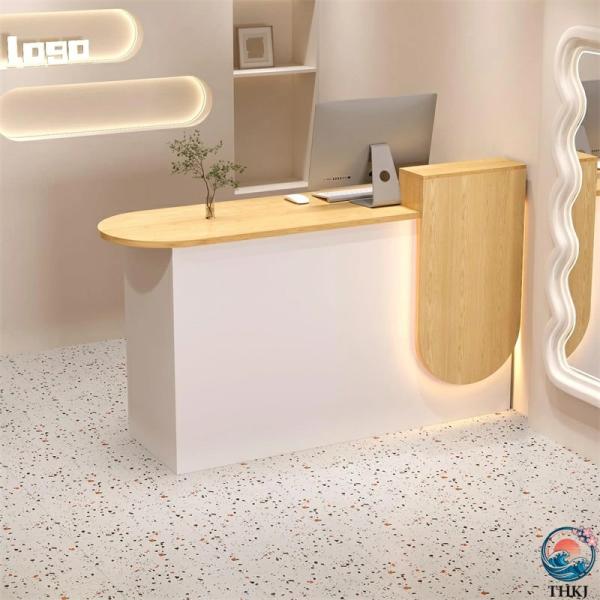 製品パラメータ: 製品名: レジ受付キャビネット/レジカウンター/レジ 台/レジテーブル/レジ 受付 製品スタイル: シンプルでモダン 寸法: 80x50x85cm 100x50x85cm 120x50x85cm 製品材質：E1グレードプレ...