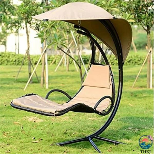 スイングハンギングチェア：チェアサイズ-110*60*210cm，製品重量: 38kg，ユニークな形でデザインされた快適なガーデンバルコニークッション。裏庭、収納バッグ、バルコニー、スイミングプールに最適です。装飾だけでなく、いつでも休める...