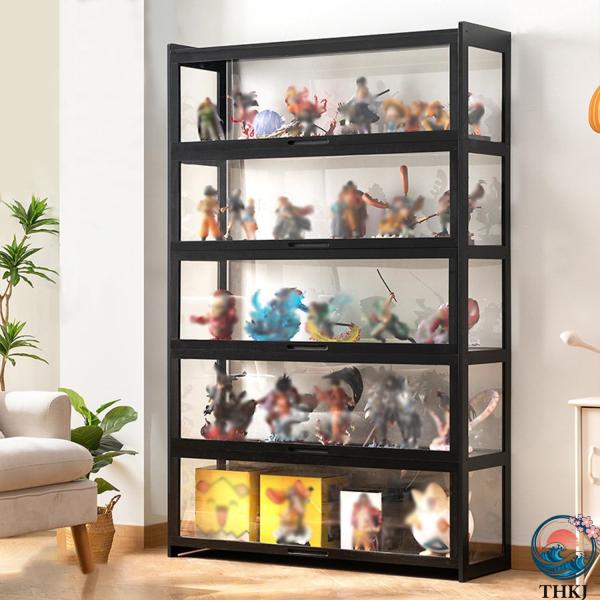 ? 【密封と防塵】アクリルと竹のフレームで作られた精巧に作られたディスプレイケース、お手入れが簡単、シンプルでモダンなデザイン、あなたのコレクションを展示してほこりのない状態に保ちます? 【幅広い用途】あらゆる種類のフィギュアを置くだけでな...