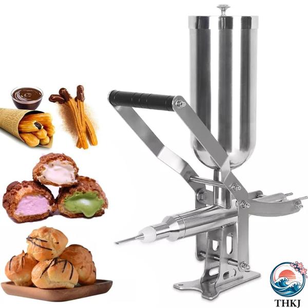 A:クリーム充填機（短い直型）B:クリーム充填機（長い曲げ型）? 【食品ジャム充填機】このジャム充填機は高品質のステンレス鋼で作られており、表面は滑らかで光沢が良好です。耐食性と耐久性に優れ、お手入れも簡単です。ラテンフルーツやドーナツ、そ...