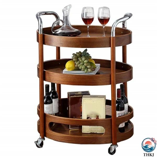 バーカート 3段 ローリングトレージ トロリー サービングカートキッチンラック トローリー キャスター付きデスク 可動式 デスクサイドワゴン キッチン器具 収納