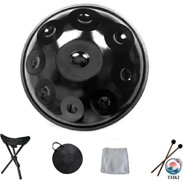 ? 9つのノート: このハンドパンドラムには、中心ノートと他の8つのトーン(D3/A3/bB3/C4/D4/E4/F4/G4/A4)を含むDマイナースケールの9つのノートがあります。サウンドは440Hzです。 ? プロの精密調整：プロのチュ...