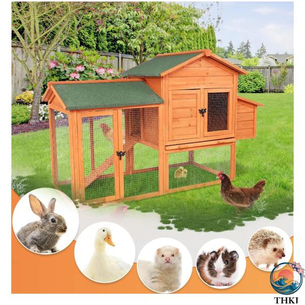 【ネスティング ボックス頑丈な無垢材の構造】：ペットの木造住宅は、天然のモミ材とアスファルト屋根でできており、強度と耐久性に優れ、非常に丈夫で耐久性があります。庭のペットケージは、錆びず、強力な支持力を持ち、動物の咀嚼に強い頑丈な防錆ワイヤ...