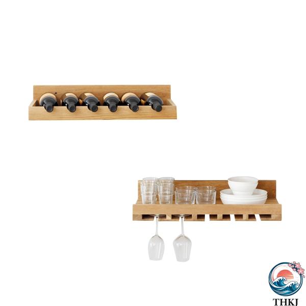 色:Wood colorサイズ:One Size商品の重量:9 キログラム組み立て式:いいえ? 厳選された高品質の素材: 壁掛け式ワインラックは輸入オーク材で作られており、硬い質感、天然木目、無垢材の厚い板で、変形しにくく、しっかり安定して...