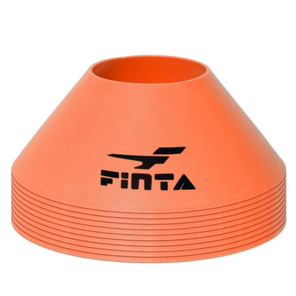 【メーカー】フィンタ（FINTA）【カテゴリー】サッカー　フットサル【分類】トレーニング用品【商品説明】サッカー、フットサルだけでなく様々なスポーツでご利用頂ける、汎用性の高いトレーニング用マーカーコーン10枚セットです。効率的なトレーニン...