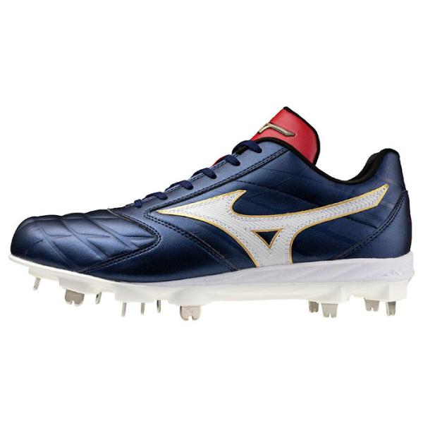 【メーカー】ミズノ（MIZUNO）【カテゴリー】野球【分類】スパイク【商品説明】球速が速くなるGEスパイク。すべてのピッチャーへ向けたスピードレボ。ワイド設計。【カラー・仕様・サイズ】カラー：29（ネイビー×ホワイト×レッド）素材甲材：人工...