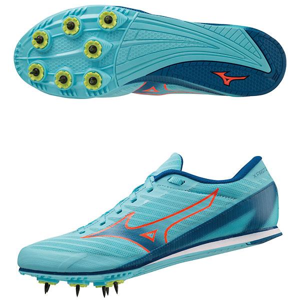 【メーカー】ミズノ（MIZUNO）【カテゴリー】陸上・陸上・ランニング【分類】スパイク【商品説明】未来のアスリートに贈る最初の1足。【カラー・仕様・サイズ】カラー：01（ターコイズ×コーラル×ブルー）素材甲材：合成繊維/人工皮革底材：合成底...