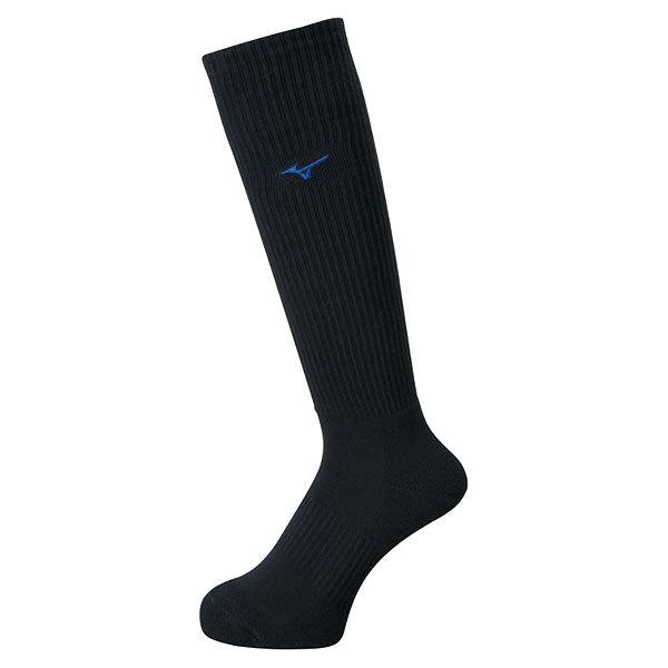 【メーカー】ミズノ（MIZUNO）【カテゴリー】バレーボール【分類】ソックス【商品説明】定番のロングソックス。【カラー・仕様・サイズ】サイズ：21-23cm/23-25cmカラー：92（ブラック×サーフブルー）素材23-25cm：綿36.7...