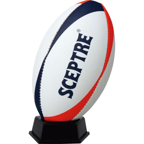 【メーカー】セプター【カテゴリー】ラグビアメ【分類】グッズソノタ【商品説明】5角形の台付、サインボール。【カラー・仕様・サイズ】サイズ：左右21cm×高さ12cmカラー：ネイビー×レッド素材：特殊ラバー、バルブ式5角形の台付き原産国：インド