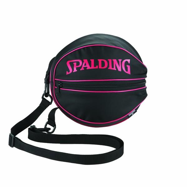 【メーカー】スポルディング（SPALDING）【カテゴリー】バスケットボール【分類】バッグ【商品説明】ボールが1個収納可能なバッグ。ハーネスを使えば他のバッグにも装着可能。【カラー・仕様・サイズ】ピンク素材：ポリエステル