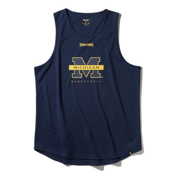 【メーカー】SPALDING（スポルディング）【カテゴリー】バスケットボール【分類】Ｔシャツ【商品説明】MICHIGANのアイコンMロゴを大きく配したバスケットボールタンクトップ。【カラー・仕様・サイズ】カラー：5400（ネイビー）素材：ポ...