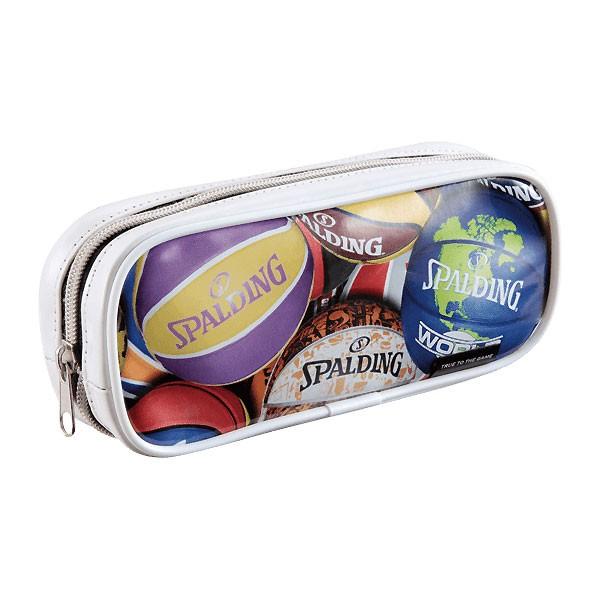 【メーカー】スポルディング（SPALDING）【カテゴリー】バスケットボール【分類】グッズ【商品説明】ファスナーを一周ぐるりと開けるとペンケースがペントレーに早変わり。【カラー・仕様・サイズ】素材：表地：PVC、PE、ポリエステル重量：80...