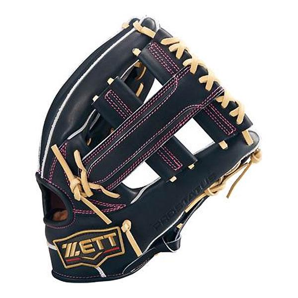 【メーカー】ZETT（ゼット）【カテゴリー】野球【分類】グラブ・ミット【商品説明】きめ細かくしっとりとした上質なヨーロッパ産キップレザーに表平裏に当て革補強を施し捕球面の張りとしっかり感にこだわったプロステイタスSEシリーズ。刺繍風ウェルダ...