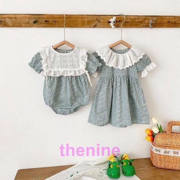 ベビー服 キッズ服 姉妹コーデ 姉妹リンク ペアルック ロンパース ワンピース ドレス キッズ ベビー 姉妹 コーデ お揃い おそろい コーデセット 女の子 子供服 子ども服 長袖 秋 冬 春 かわいい おしゃれ 韓国 コットン 韓国ベビー...