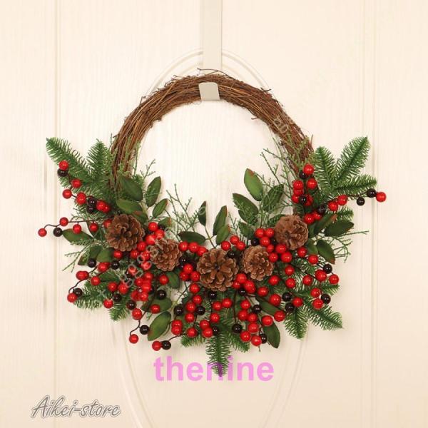 ? リース ?花輪 ナチュラルリース  造花 壁掛けフラワー ぶら下げ飾り ドアリース 飾り 庭園 結婚式 店舗 撮影 道具 ?飾り 【素材】 PVC【サイズ】直径（外径）：50cm※色/デザイン:写真ご参考※梱包内容：?リース本体*1（ラ...