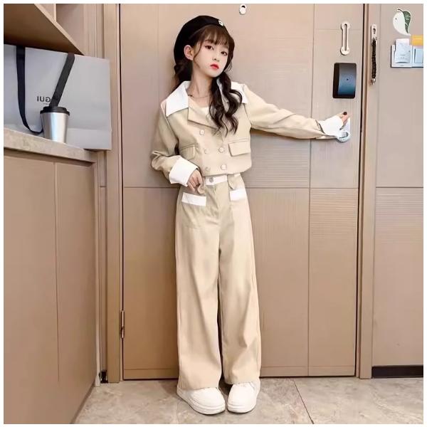 上下2セット 子供服 キッズ服 パンツスーツ  パンツ 子供 卒業式 女の子 ジュニア  セットアップ キッズ服 ダンス発表会 七五三 入学式  卒服 2021 安い 小学生 小学校120 130 140 150 160 170商品内容：ジ...