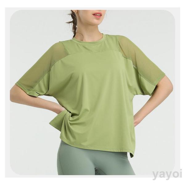 スポーツ Tシャツ tシャツ レディース 半袖 ヨガウェア トレーニングウェア トップス 吸汗速乾 ストレッチ 薄手 ヨガウエア ジムウェア【生地】ポリエステル【カラー】画像通り【サイズ】cm　S/M/L素人採寸の為、2-3cm誤差をご容赦...