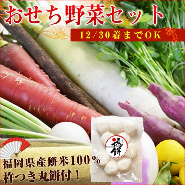 おせち、お雑煮に欠かせない野菜11種類と杵つき餅10個入りのセットです。野菜はすべて九州産。お餅は、福岡県産もち米100％！水を使わず、一つ一つ心をこめてついた杵つき餅。防腐剤や添加物、着色料は一切使っていません。お雑煮に入れやすい大きさで...