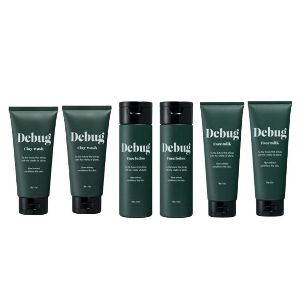 ◆新品　（定価12382円分）　3種類×各2個セット◆Debug/デバッグ　『クレイウォッシュ（130g）＋フェイスローション（150ml）＋フェイスミルク（150g）』を【3種類を各2個セット】で販売いたします。◆定価（1個）：クレイウォ...