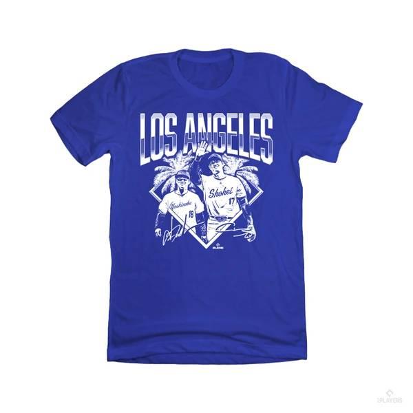 ◆新品　MLB選手会正規ライセンス商品◆【InTheClutch】大谷＆山本 日本開幕戦 los angeles japanese stars royal Tシャツ ドジャース◆ＸＬサイズ（大き目です）◆おしゃれなデザインを多く取り扱ってい...