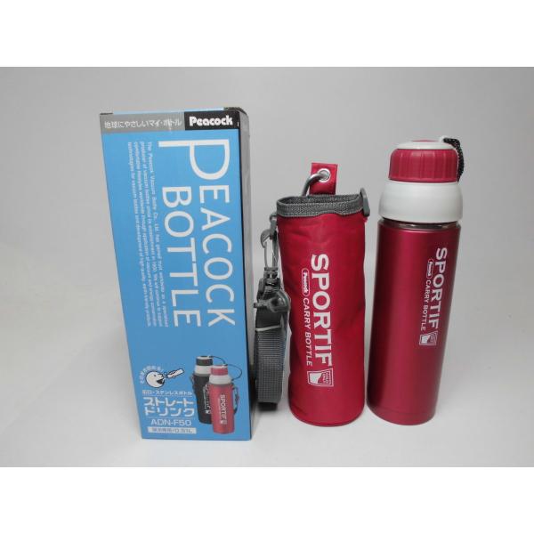 ◆新品　●ピーコック魔法瓶 ステンレスボトル ストレートタイプ 0.51L（レッド）ADN-F50●容量:0.51L●保冷専用●携帯に便利、カラビナ＆ポーチ付き●飲み口を大きくしたので、冷たい飲み物をストレスなくゴクゴク飲める●スリムなのに...