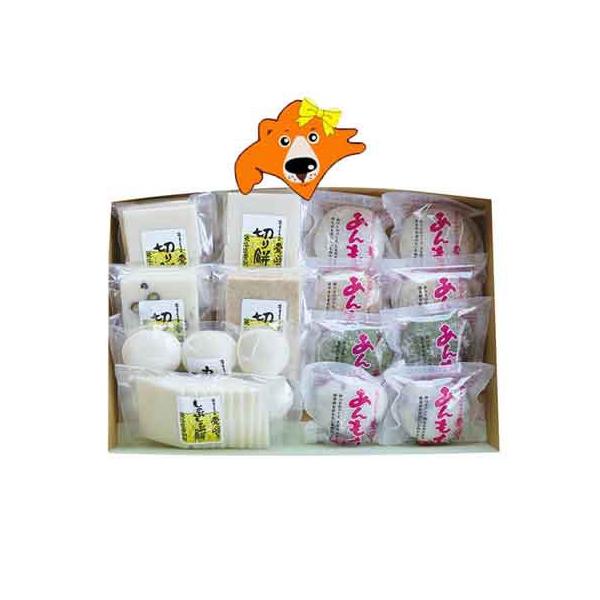 名称：もち / 餅 詰め合わせ ギフト Dセットセット内容：小豆 あんこ餅 4種類…白・豆・発芽玄米・よもぎ餅（各2個）切り餅 ( きりもち )（4切入）…白(2袋)、豆・発芽玄米（各1袋）丸餅（6個入）…白 (1袋）しゃぶしゃぶ 餅（約1...