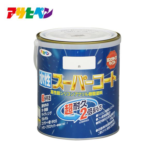 1回塗り/2回塗り ※色により異なります。ツヤあり（ツヤ消し白を除く）架橋反応型水性シリコンアクリルエマルション樹脂塗料 【特長】●特殊フッ素樹脂、シリコン架橋システム及び紫外線劣化防止剤(HALS)の相乗効果により、汚れにくく、耐久性が格...