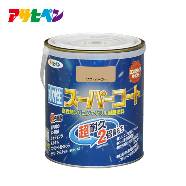 1回塗り/2回塗り ※色により異なります。ツヤあり（ツヤ消し白を除く）架橋反応型水性シリコンアクリルエマルション樹脂塗料 【特長】●特殊フッ素樹脂、シリコン架橋システム及び紫外線劣化防止剤(HALS)の相乗効果により、汚れにくく、耐久性が格...