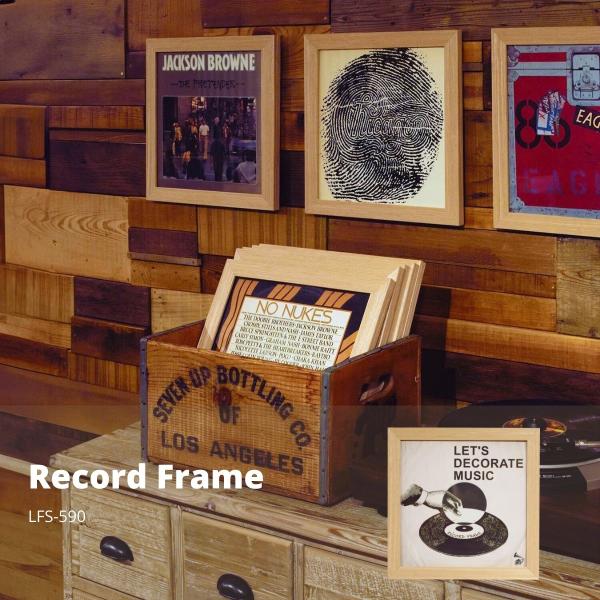 特長音楽を飾るお気に入りのLPコードのシャケットをフレームに入れて飾ることができます。サイズ：W36.5×D2×H36.5スペック：天然木化粧繊維板(アッシュ) ガラス製造国：中国組み立て有無：完成品組立時間の目安：なし組立にかかる人数の目...
